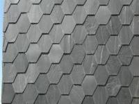 China Ink Black Slate Roof Tiles 400x250mm Natural Split Lightweight Weathering Slates for sale