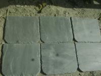 China Light Green Slate Roof Tiles 400x200mm Natural Split Pre-Drilled Durable Non-Fading for sale