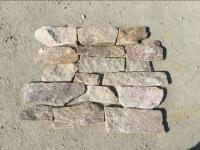 China Sesame Yellow Granite Field Stone Random Veneer Natural Ledgestone 60kg per m2 for sale