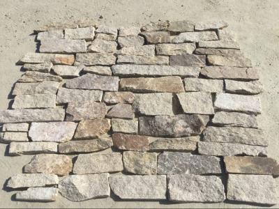China Sesame Yellow Granite Field Stone Random Veneer Natural Ledgestone 60kg per m2 for sale