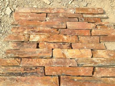 China Rusty Multicolor Slate Field Stone Veneer 60kg per m2 Natural Split Stone Cladding for sale