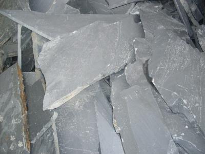 China Natural Black Slate Random Flagstone 30-50cm Crazy Stone for Patio Flooring and Wall Covering for sale