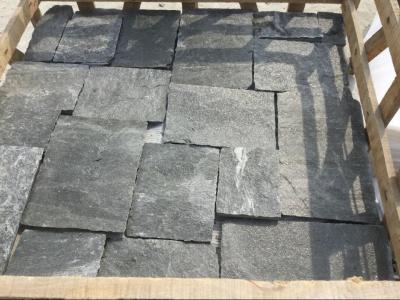 China Black Quartzite Wall Cladding Tile Natural Stone 30x60cm High Hardness for sale