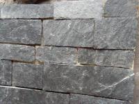 China Black Quartzite Wall Cladding Natural Stone Tile 30x60cm High Hardness for sale