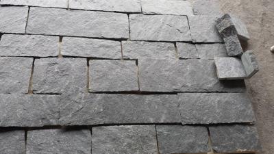 China Black Quartzite Wall Cladding Natural Stone Tile 30x60cm High Hardness for sale