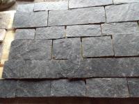 China Black Quartzite Wall Cladding Natural Stone Tile 30x60cm High Hardness for sale