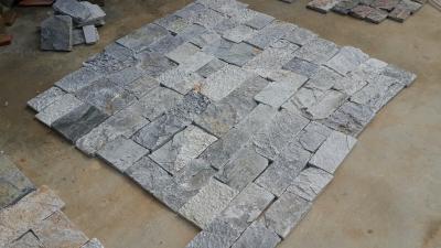 China Grey Slate Field Stone Wall Cladding Natural Slate L Corner Stone 15-45cm for sale
