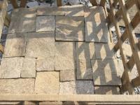 China Sesame Yellow Granite Tiles 10x20cm Natural Stone Wall Cladding Flagstone for sale