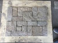 China Yellow Granite Flagstone Wall Cladding Natural Stone Tiles 10x10cm 2-3.5cm Thick for sale
