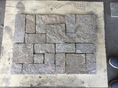 China Yellow Granite Flagstone Wall Cladding Natural Stone Tiles 10x10cm 2-3.5cm Thick for sale