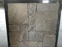 China Yellow Granite Flagstone Wall Cladding Natural Stone Tiles 10x10cm 2-3.5cm Thick for sale