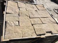China Tiger Skin Yellow Granite Wall Tiles Natural Stone Cladding 10x10cm 2-3.5cm Thick for sale
