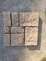 China Tiger Skin Yellow Granite Wall Tiles Natural Stone Cladding 10x10cm 2-3.5cm Thick for sale