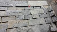 China Blue Quartzite Wall Tiles Natural Stone Cladding Retaining Wall L Corner Stone 10x20cm for sale