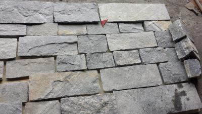 China Blue Quartzite Wall Tiles Natural Stone Cladding Retaining Wall L Corner Stone 10x20cm for sale