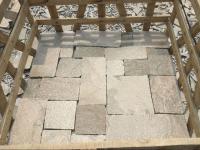 China Pink Quartzite Stone Cladding Natural Wall Tiles 10x10cm L Corner Retaining Wall for sale