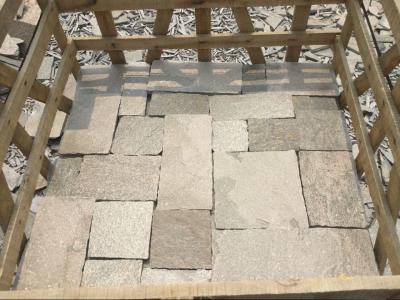 China Pink Quartzite Stone Cladding Natural Wall Tiles 10x10cm L Corner Retaining Wall for sale