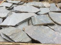 China Green Quartzite Random Flagstone 2-3.5cm Natural Stone Patio Flooring Pavers for sale
