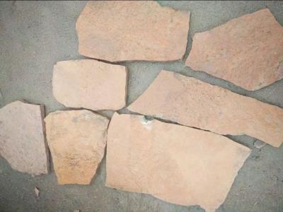 China Pink Sandstone Random Flagstone Crazy Stone Irregular Flagstone Landscaping Stones for sale