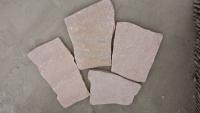 China Tumbled Pink Sandstone Random Flagstone 2-3.5cm Thick Garden Stepping Stone for sale