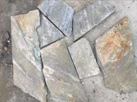 China Forest Green Basalt Random Flagstone Irregular Crazy Stone 2-3.5cm Thick for Floor Wall for sale