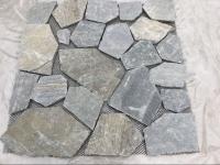 China Forest Green Basalt Random Flagstone Irregular Crazy Stone 2-3.5cm Thick for Floor Wall for sale