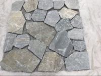 China Forest Green Basalt Random Flagstone Irregular Crazy Stone 2-3.5cm Thick for Floor Wall for sale