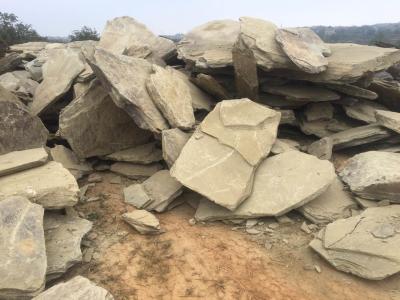 China Earth Yellow Slate Random Flagstone Irregular Random Stone Landscaping Stones for sale
