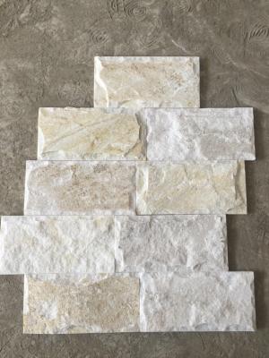 China Off White Quartzite Mushroom Stone Wall Cladding 30x15cm Natural Landscaping Stone for sale