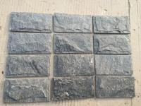 China Black Quartzite Mushroom Stone Wall Cladding 30x15cm Natural Exterior Landscaping Tile for sale