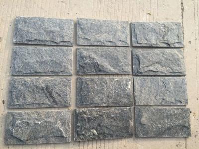 China Black Quartzite Mushroom Stone Wall Cladding 30x15cm Natural Exterior Landscaping Tile for sale