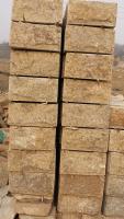 China Sesame Yellow Granite Mushroom Stone Pillar Wall Cladding 30x15cm 20x40cm Landscaping Stone for sale