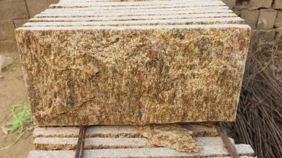 China Tiger Skin Yellow Granite Mushroom Stone Wall Cladding 30x15cm 20x40cm Pillar Column Stone for sale