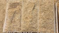 China Tiger Skin Yellow Granite Mushroom Stone Wall Cladding 30x15cm 20x40cm Pillar Column Stone for sale