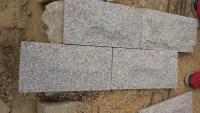 China Rose Granite Mushroom Stone Wall Cladding Pillar Column Stone 30x15cm 15-25mm for sale