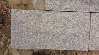 China Rose Granite Mushroom Stone Wall Cladding Pillar Column Stone 30x15cm 15-25mm for sale