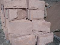 China China Pink Sandstone Mushroom Stone Pillar Wall Cladding 30x15cm 15-25mm for sale