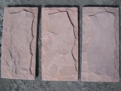 China China Pink Sandstone Mushroom Stone Pillar Wall Cladding 30x15cm 15-25mm for sale
