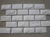 China Snow White Quartzite Mushroom Stone Wall Cladding Outdoor Tile 30x15cm 20x40cm for sale