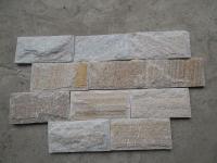 China Golden Line Quartzite Mushroom Stone Pillar 30x15cm Wall Cladding Landscaping Stone for sale