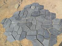 China Black Slate Flagstone 1.2-1.5cm Natural Patio Pavers for Walkway and Wall Cladding for sale