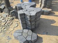 China Black Slate Flagstone 1.2-1.5cm Natural Patio Pavers for Walkway and Wall Cladding for sale