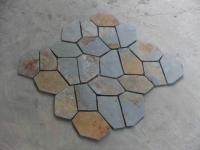 China Natural Rust Slate Flagstone Patio Pavers 1.2-1.5cm Thick Multicolor Wall Cladding Stone for sale