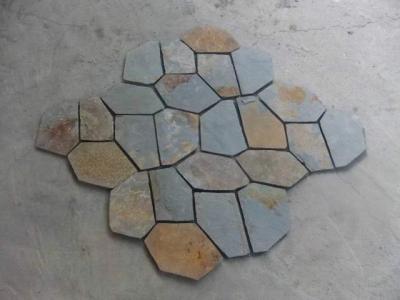 China Natural Rust Slate Flagstone Patio Pavers 1.2-1.5cm Thick Multicolor Wall Cladding Stone for sale