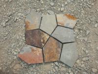 China Natural Rusty Slate Flagstone 1.2-1.5cm Patio Pavers Wall Cladding Landscaping Stone for sale