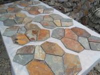 China Natural Rusty Slate Flagstone 1.2-1.5cm Patio Pavers Wall Cladding Landscaping Stone for sale