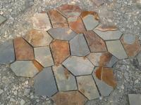 China Natural Rusty Slate Flagstone 1.2-1.5cm Patio Pavers Wall Cladding Landscaping Stone for sale
