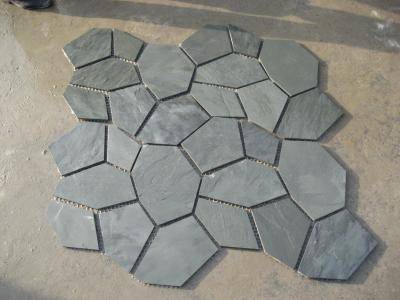 China Green Slate Flagstone 1.2-1.5cm Natural Patio Stone for Walkway Wall Cladding Landscaping for sale