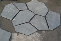 China Green Slate Flagstone 1.2-1.5cm Natural Patio Stone for Walkway Wall Cladding Landscaping for sale