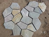 China Oyster Split Face Slate Flagstone Natural Quartzite Patio Stone 1.2-1.5cm Thick for sale